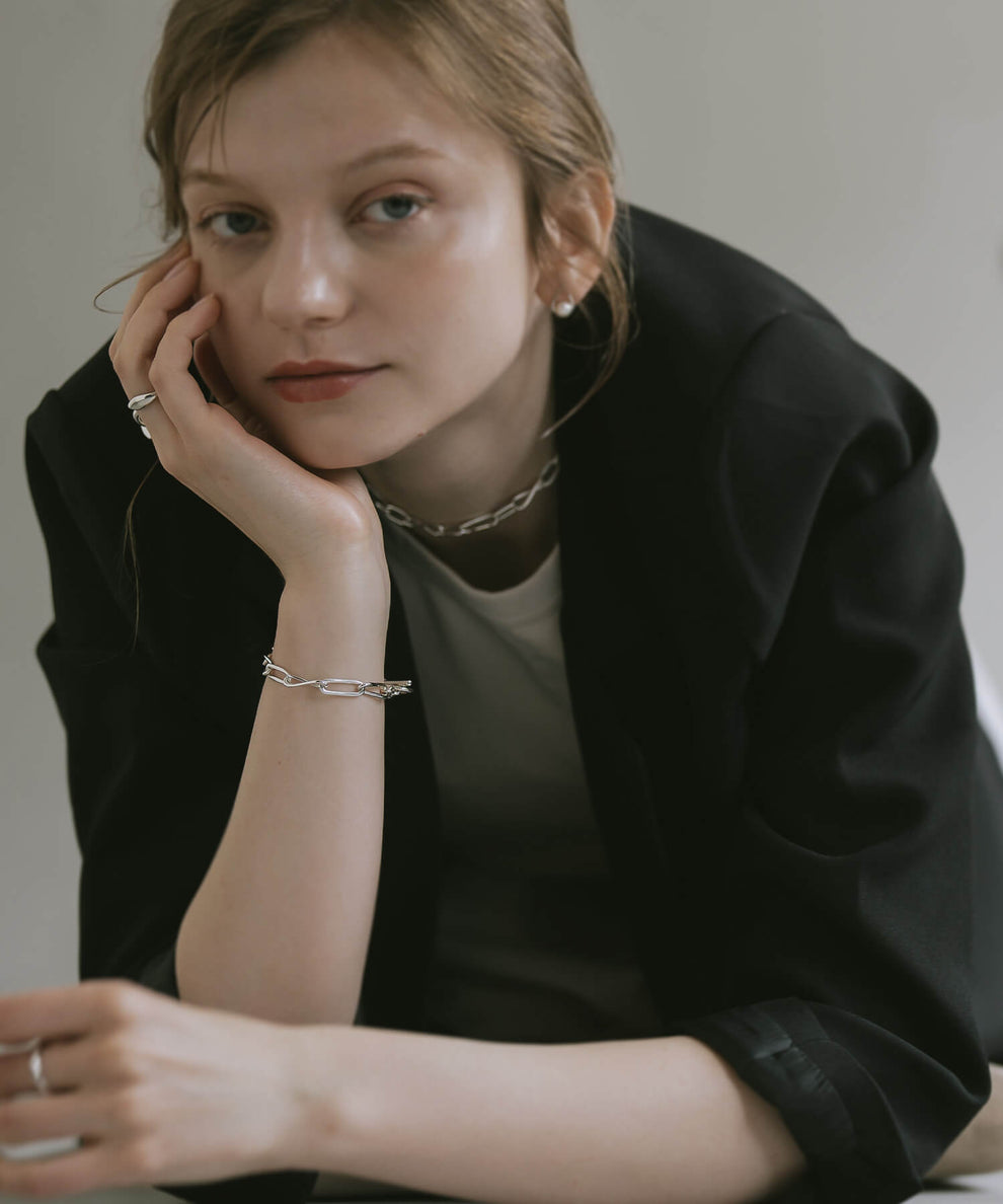 Silver925 Twisted Link Chain Toggle Bracelet | NERIO BRACELET – Ops. Jewelry